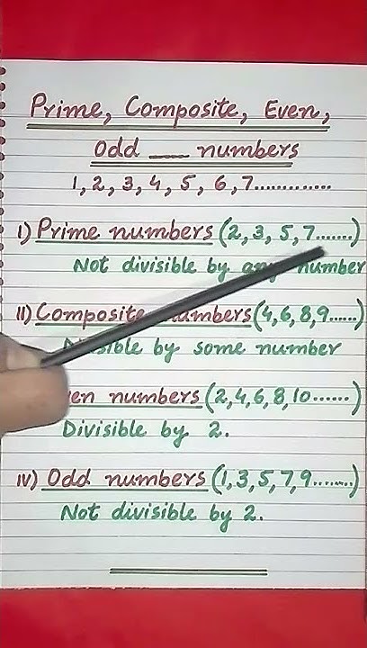 Prime , Composite , Even and Odd numbers | Maths done #shorts # ...