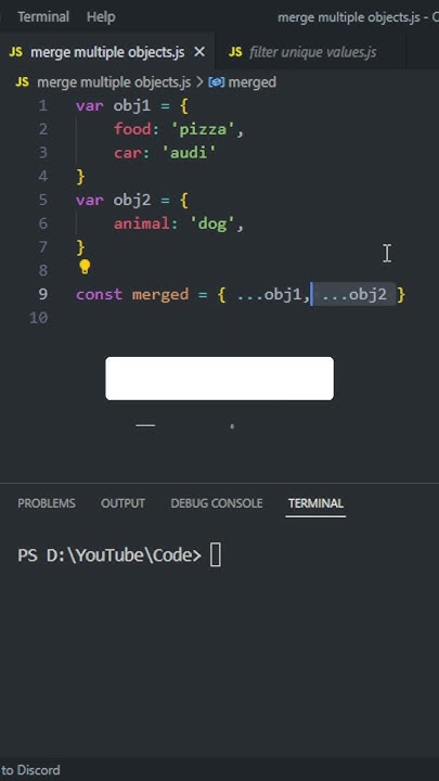 Merge objects in JavaScript #shorts #javascript #programming #nodejs #reactjs - YouTube