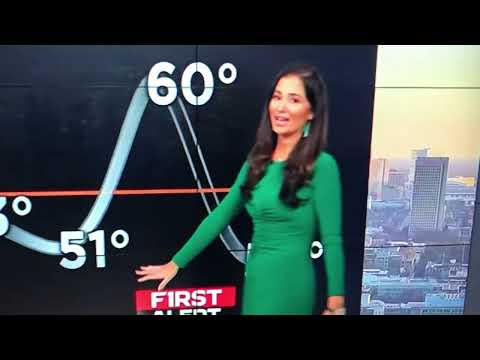 Jennifer Valdez {WANF Atlanta} wearing a TIGHT, green mini - dress. {1 ...