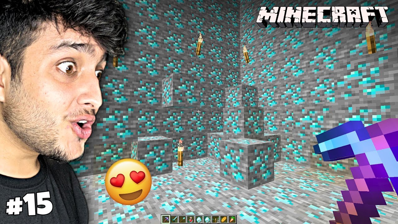 USING ENCHANTED DIAMOND PICKAXE TO MINE DIAMONDS 😍 [Minecraft Survival ...