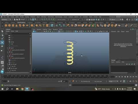 Spring Rigging with Joint,Lattice,Cluster,Wire deformer,Weight painting,connection edit in Maya ...