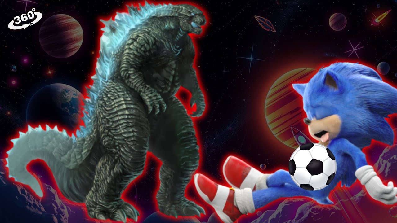 🚀 SPACE SOCCER SHOWDOWN: SONIC vs GODZILLA in 360 VR! ⚽ Epic Cosmic ...