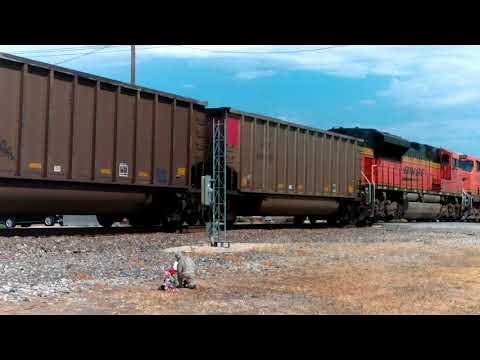 BNSF WB Coal Train with 2 DPU Pushers - YouTube