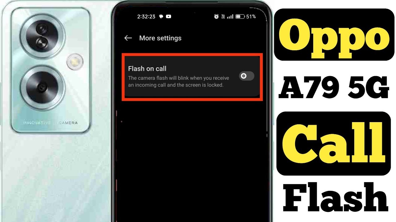 How to on call flashlight feature on oppo a79 5g || oppo a79 5g me call ...