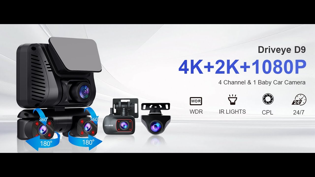 🔴 The Ultimate 4K Dash Cam with Baby Monitor?! | DRIVEYE-D9 5-Channel ...
