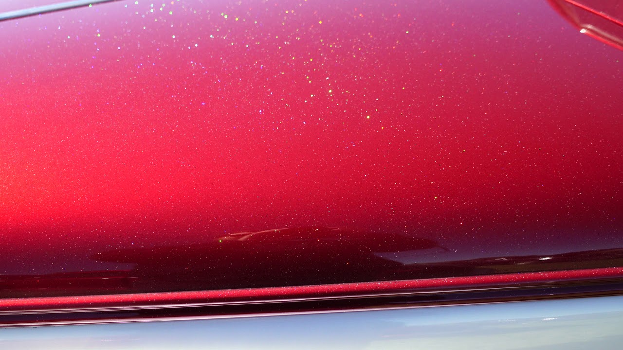 Pearlescent metal fleck paint - YouTube