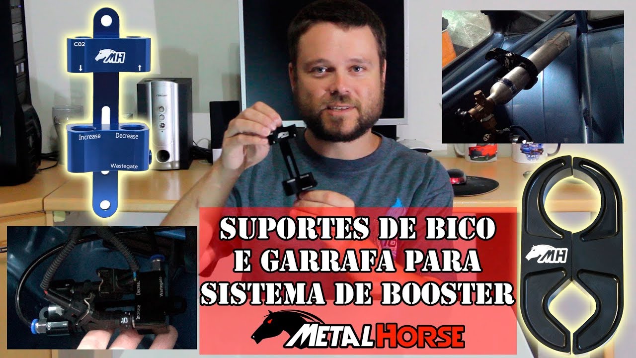 Suporte de bicos injetores e garrafa de Co2 Metal Horse para booster ...