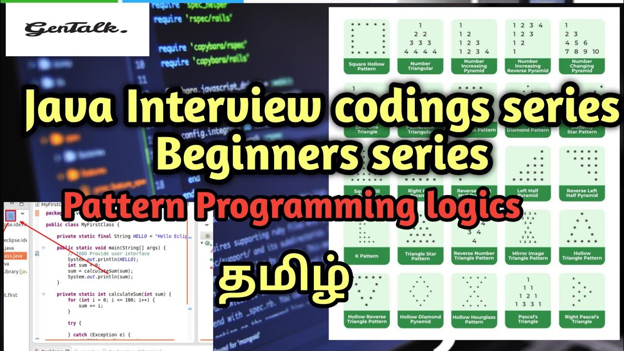 Java Programming Series Startedதமிழ் Pattern Programming In Java 0691