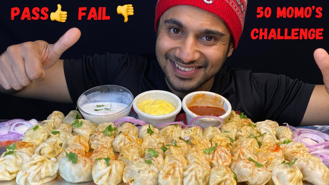 50 Momos 🥟Eating Challenge | 50 Dumplings🥟 Eating Challenge | Food ...