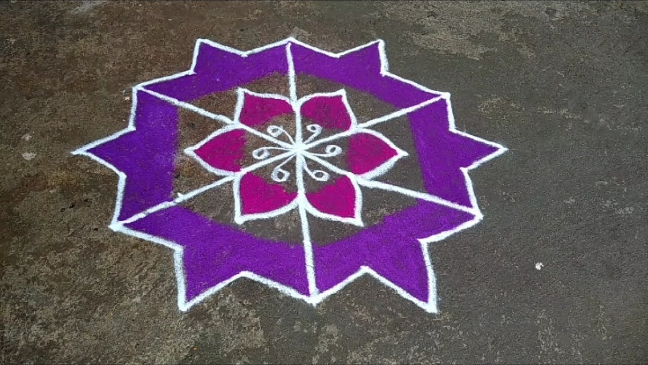 Beautiful colourfull rangoli for Shree Rama navami| Easy and cutest ...