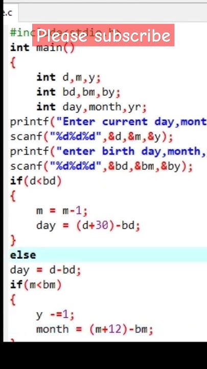 How To Calculate Age In C Cprogramming Coding Codetutorial Code Codingtime Youtube