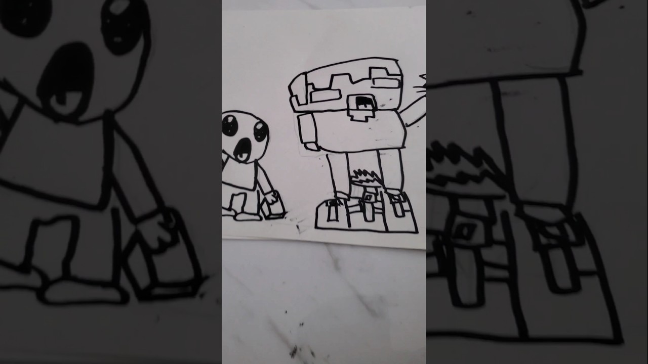 how to draw herobrine from minecraft - YouTube