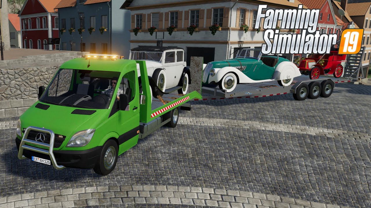 FS19 - TRANSPORTING classic CARS with Mercedes Sprinter Tow Truck ...