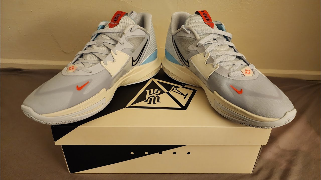 Kyrie LOW 5 'FOOTBALL GREY/BLACK-BLUE CHILL' colorway. - YouTube
