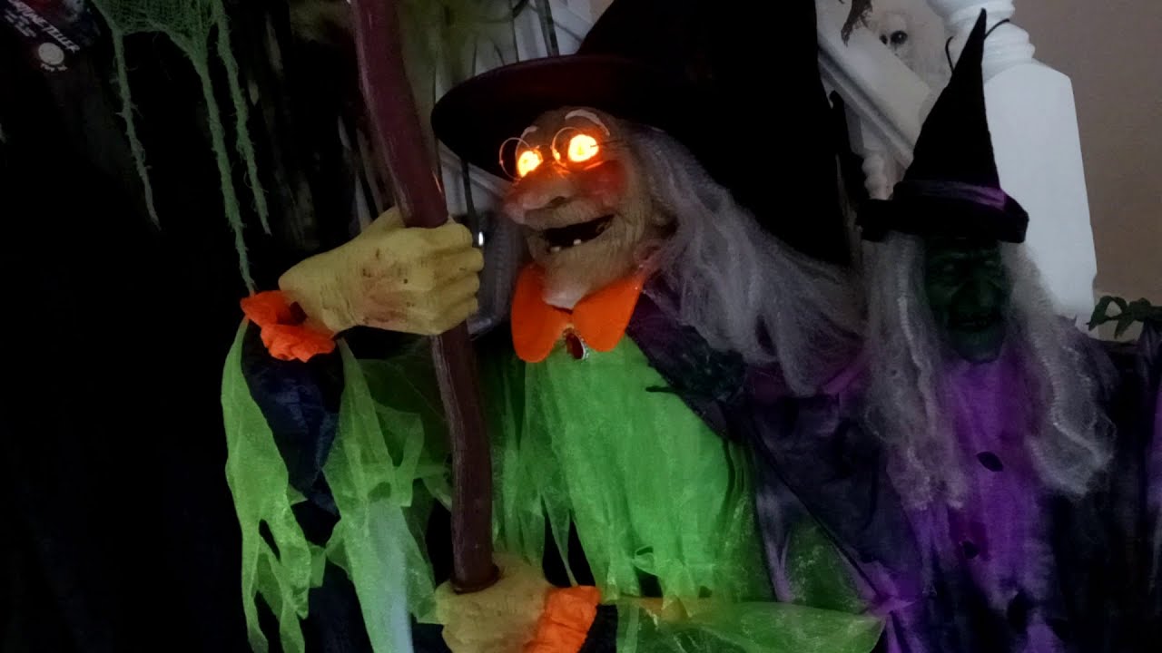 Costco Life Size Cauldron Stirring Witch Demo - YouTube