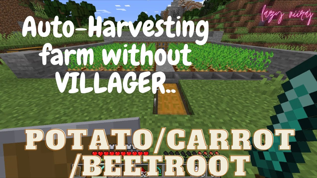 HOW TO MAKE AUTO HARVESTING FARM WITHOUT VILLAGER || JAVA EDITION ...