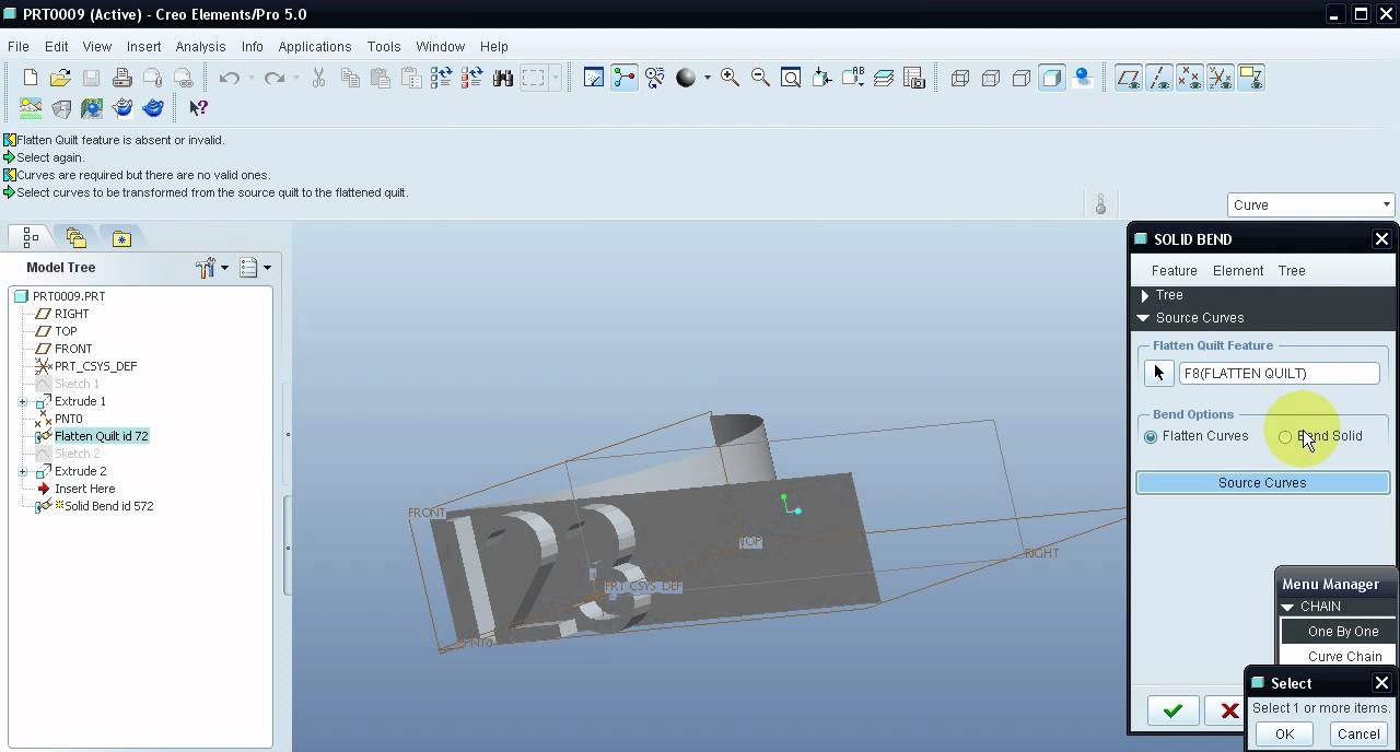 Video tutorial on Curved text in Pro Engineer (Creo Elements) - YouTube
