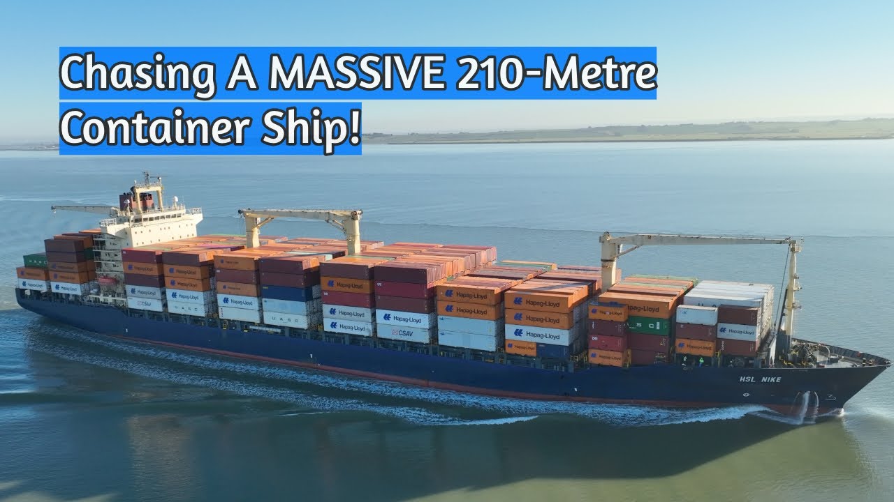 Chasing A 210-Metre Containing Ship At Sea! - YouTube
