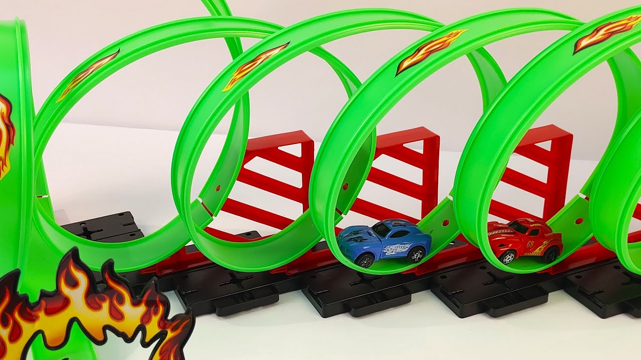 Epic Hot Wheels Type Car Loop Track Race! Double Car Challenge Through ...