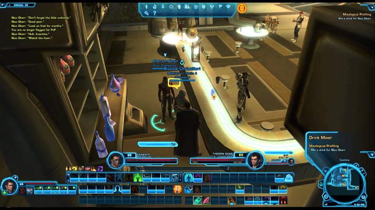SWTOR KotFE Jedi Knight Mixological Profiling Nico Okarr - YouTube