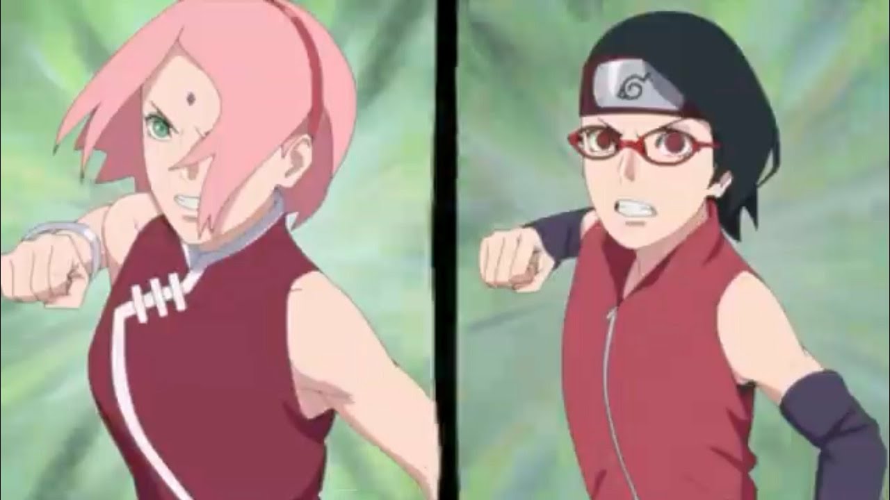 Sarada cópia Sakura com seu Sharingan - Sarada Vs Sakura - YouTube