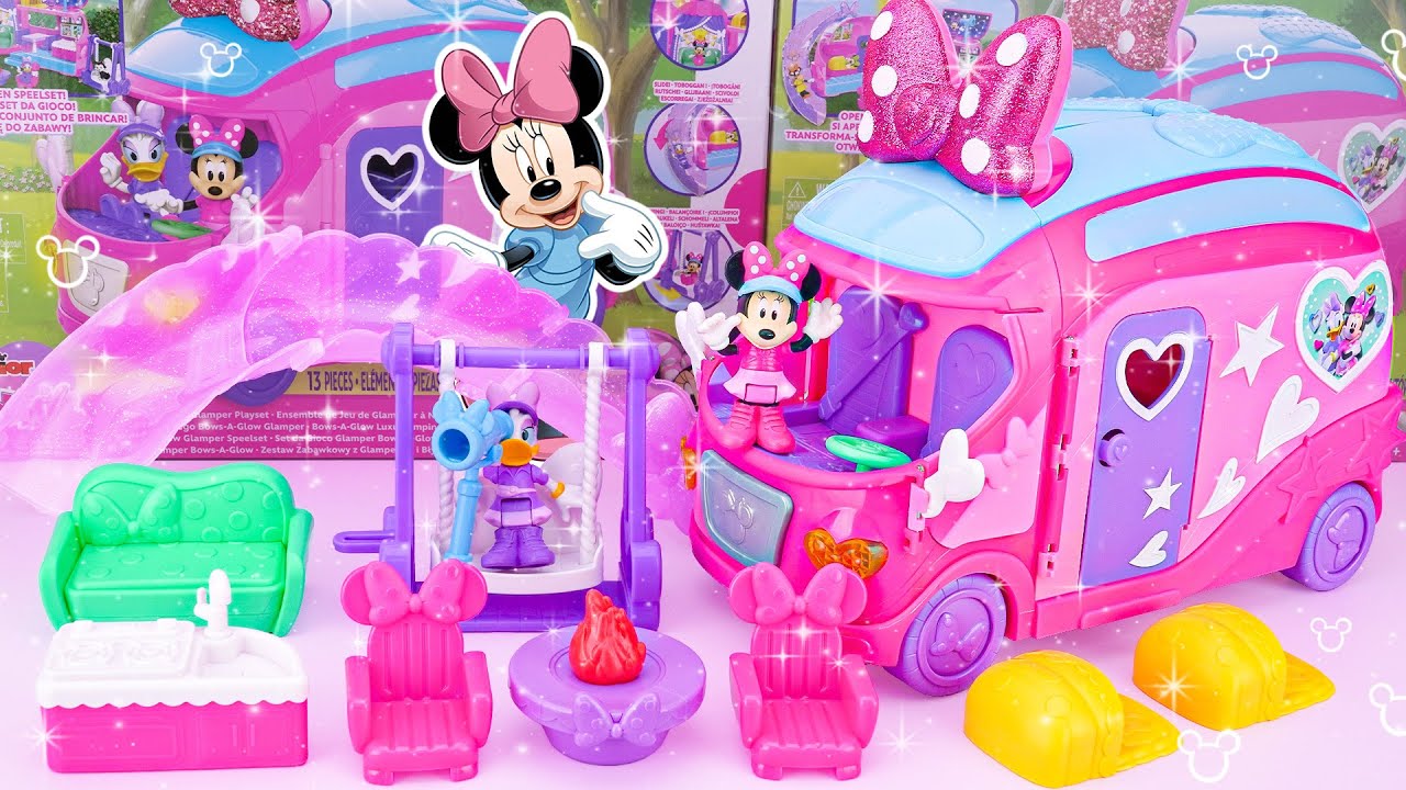 63 Minutes Satisfying with Unboxing Pink Camper Van Playset，Minnie ...