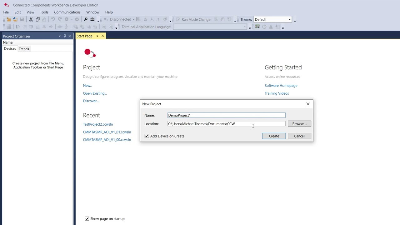 Setup the Modbus TCP communication between a Festo CMMT drive and a ...