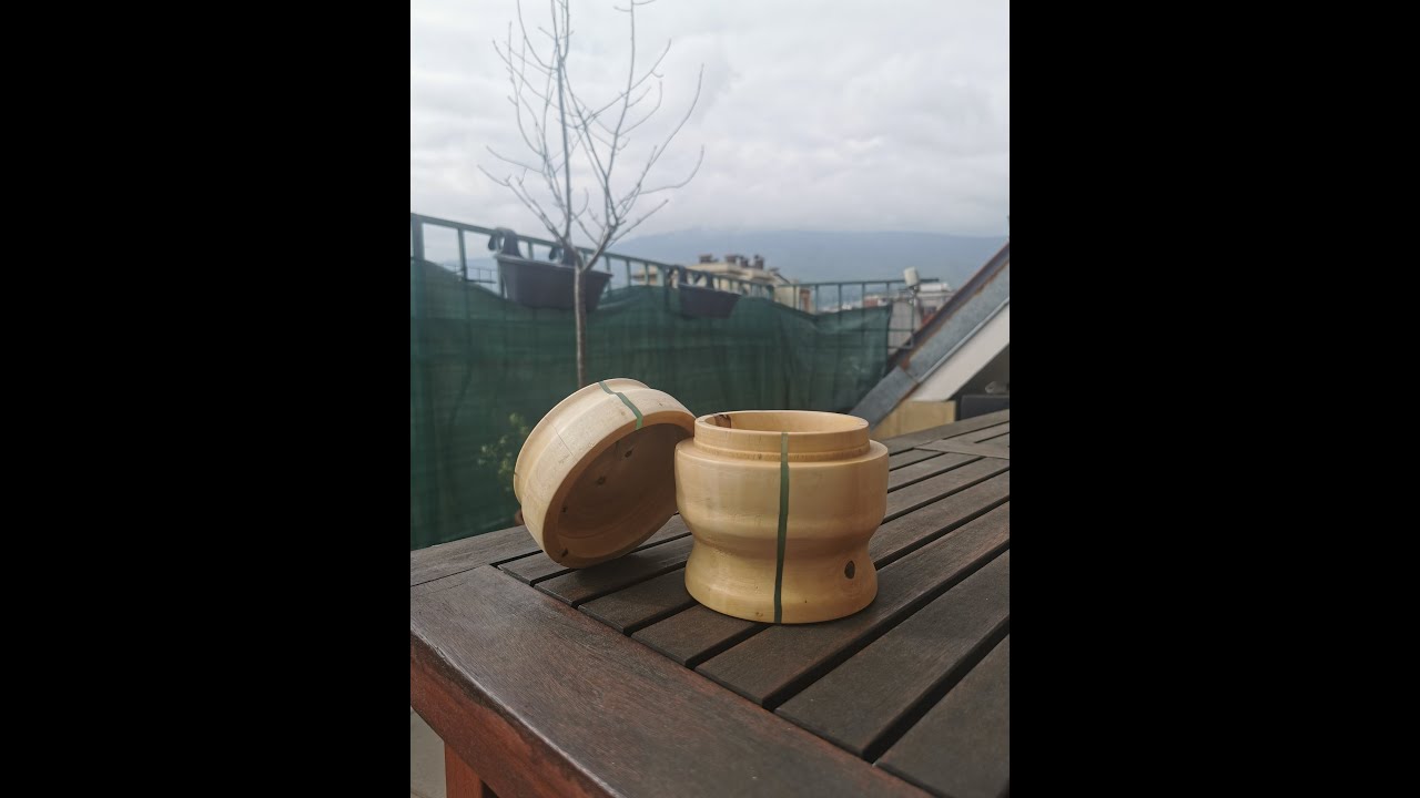 Wood turning pot and lid - YouTube
