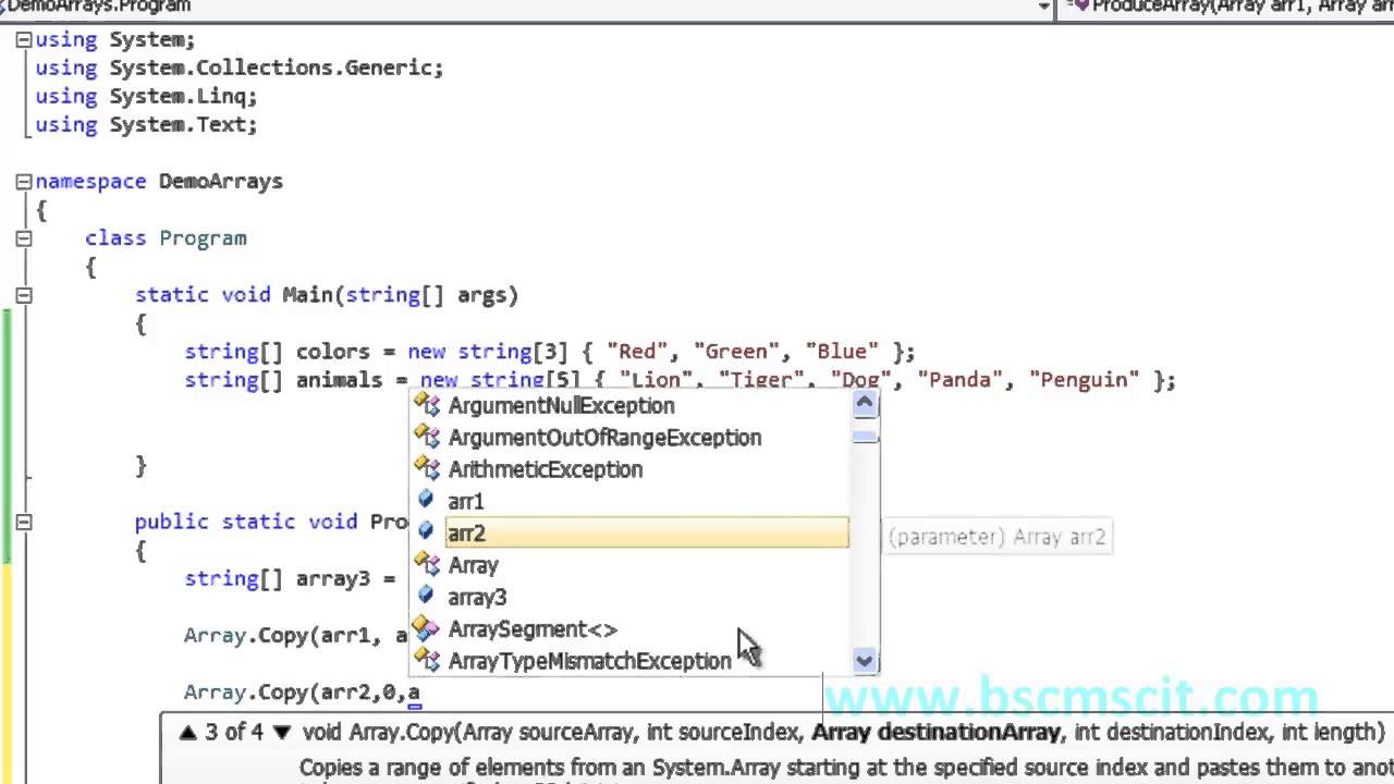 Bscitcoct2010 Write Program That Take Two Arrays As Input And Produce A Third Array Youtube 1431