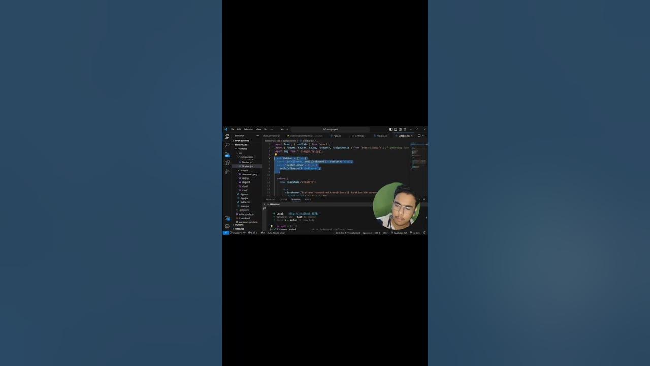 Collapsed sidebar using react js - YouTube