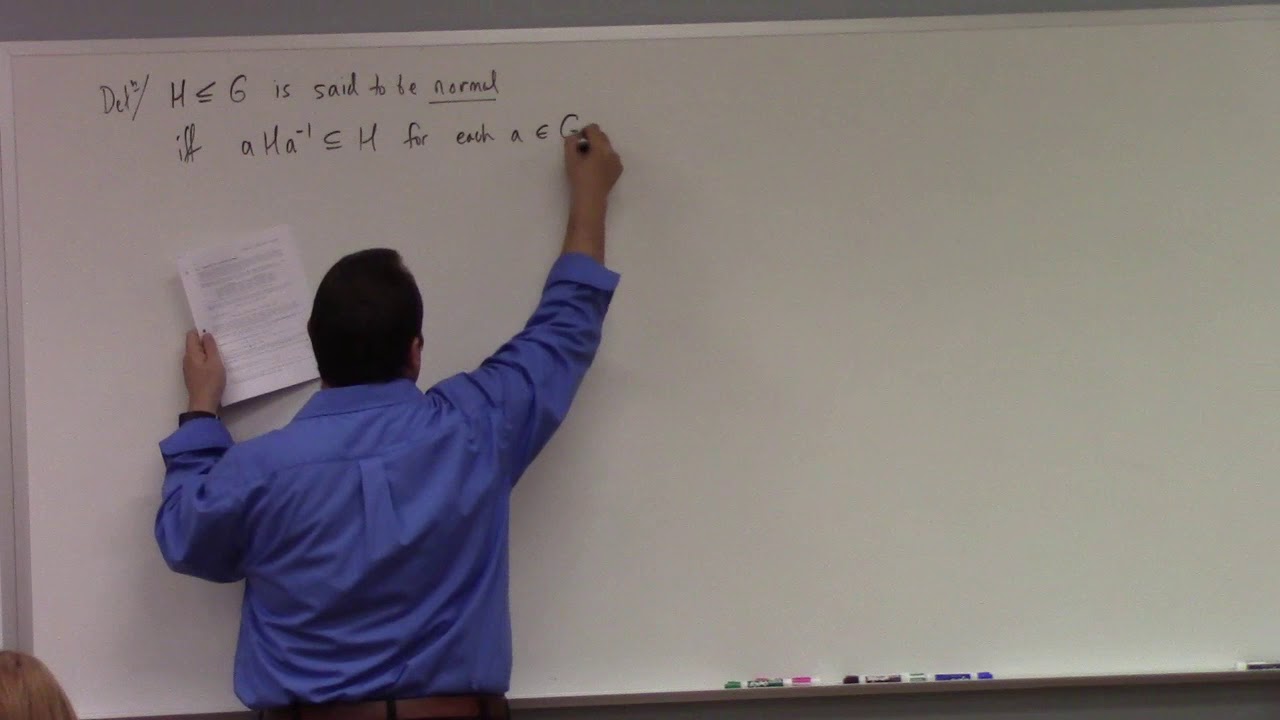 Abstract Algebra: normal subgroups and the Quotient Group, 9-24-18 ...