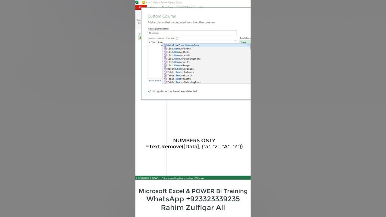 Create Custom Columns In Power Query Separate Text And Numbers Excel Powerbi Powerquery