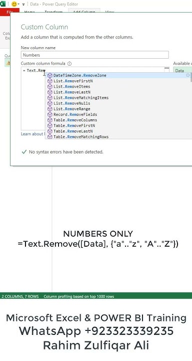 Create Custom Columns In Power Query Separate Text And Numbers Excel Powerbi Powerquery