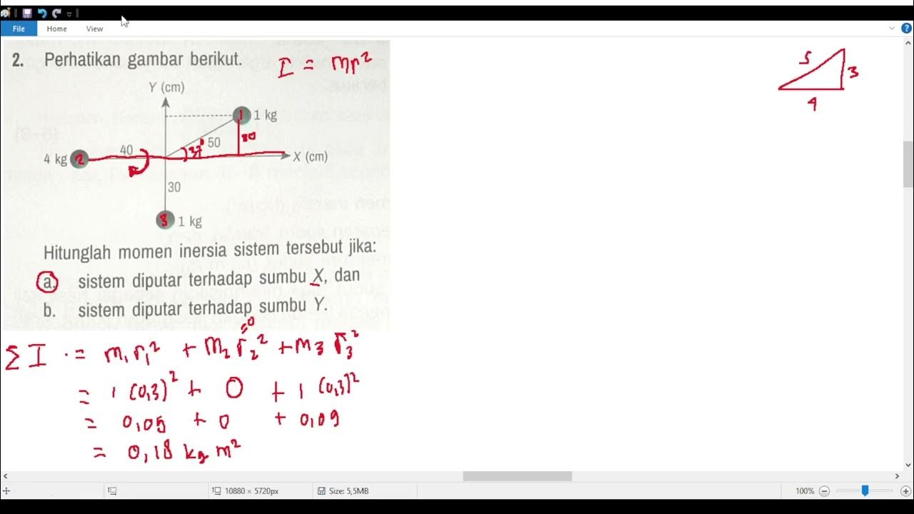 dinamika rotasi dan keseimbangan benda tegar buku erlangga kelas 11 hal 229 B no 2 momen inersia ...