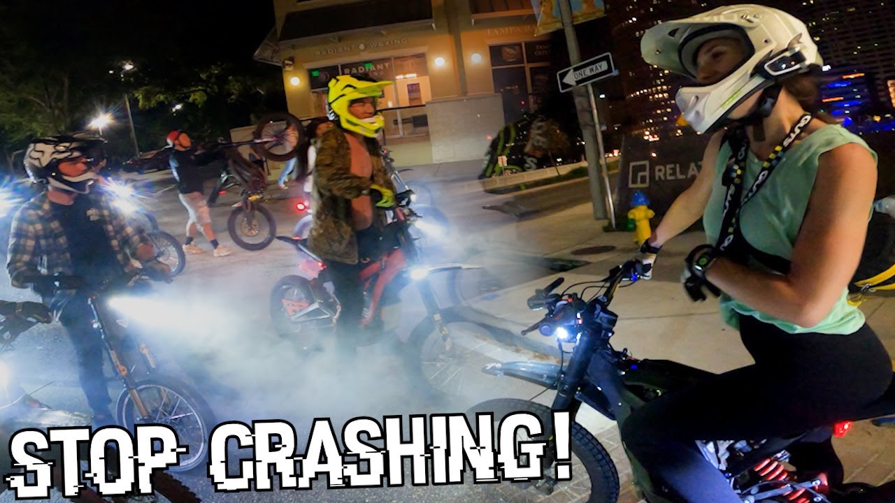 Surron Spills [Tampa Night Ride] - YouTube