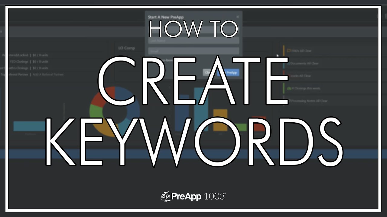 CREATING AND USING YOUR KEYWORD in PreApp 1003 - HOW TO GUIDE - YouTube