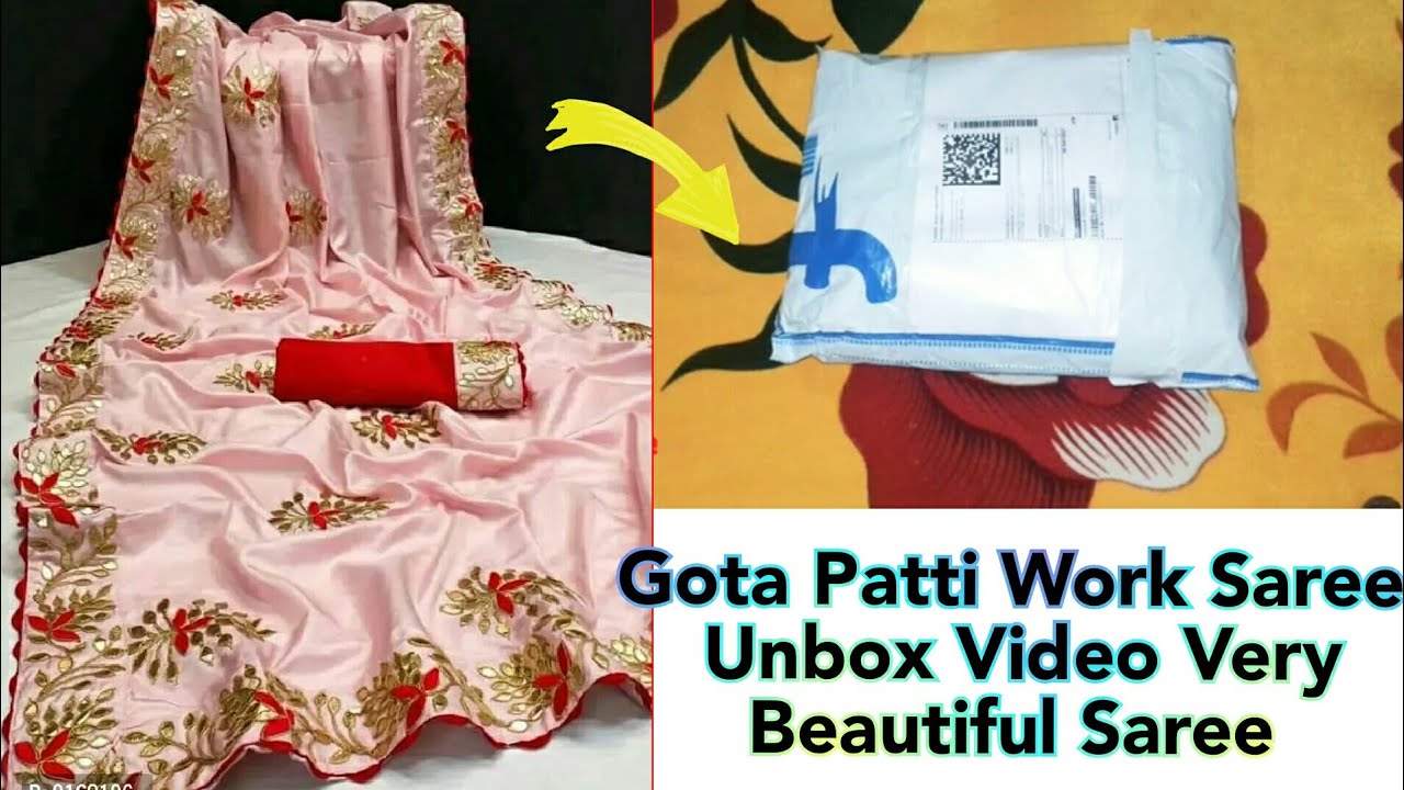 Flipkart Saree Unboxing Video Best Quality Gota Patti Work Saree Online flipkart-saree-unboxing-video-best-quality-gota-patti-work-saree-online