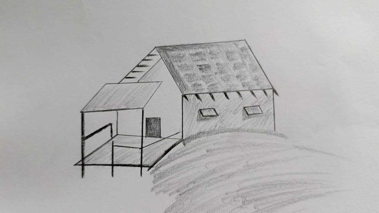 How to draw a cottage? - YouTube