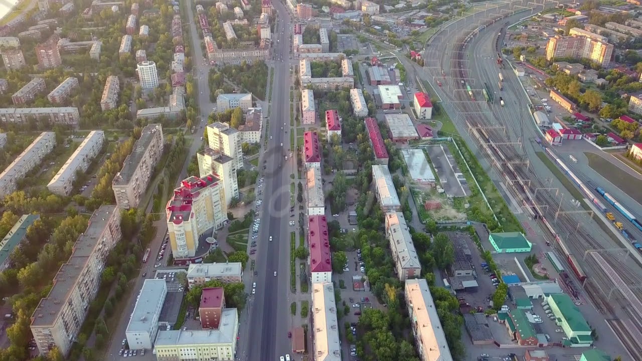 View of the city of Omsk during sunset. Russia, From Drone - YouTube