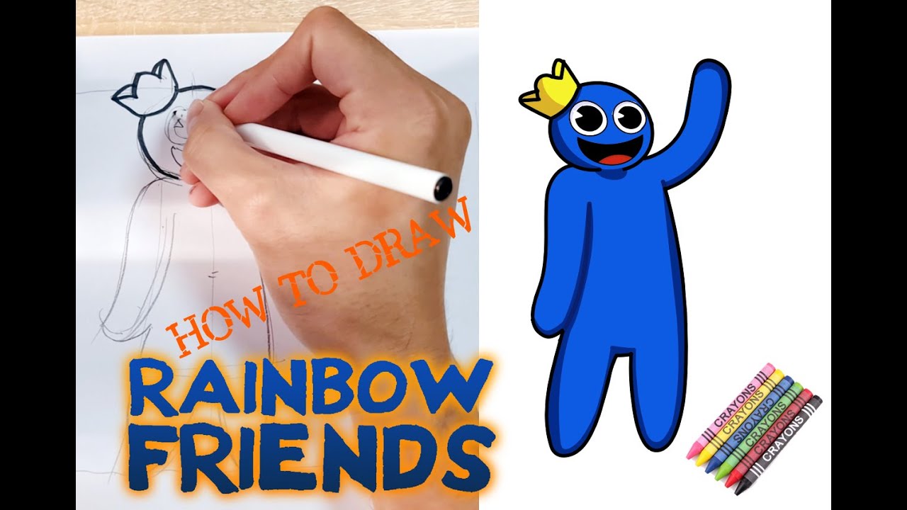 Cách vẽ rainbow friend- blue nhanh và đẹp 🌈- How to draw rainbow friend ...
