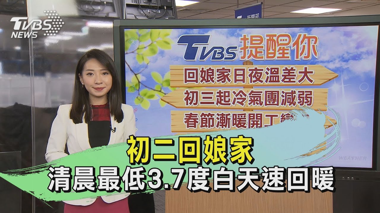 初二回娘家 清晨最低3.7度白天速回暖｜午間氣象｜TVBS新聞 20240211 @TVBSNEWS01 - YouTube