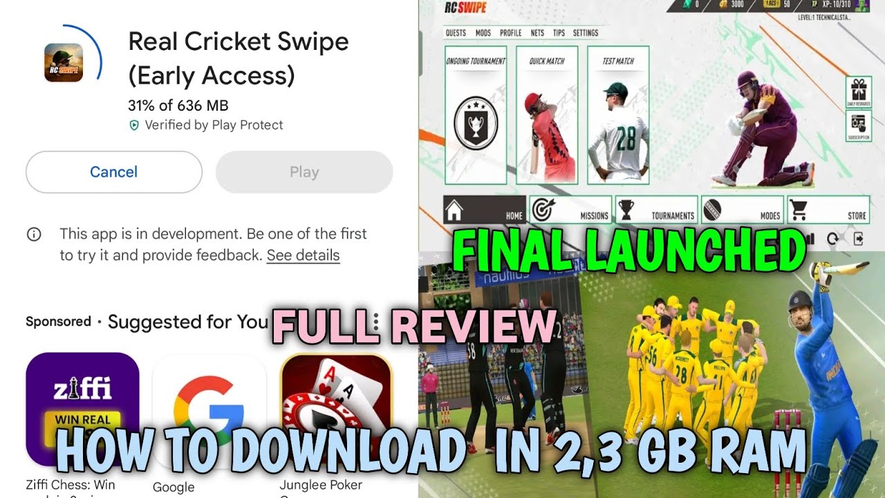 Real Cricket Swipe Cricket Game Launched Full Review How To Download ...