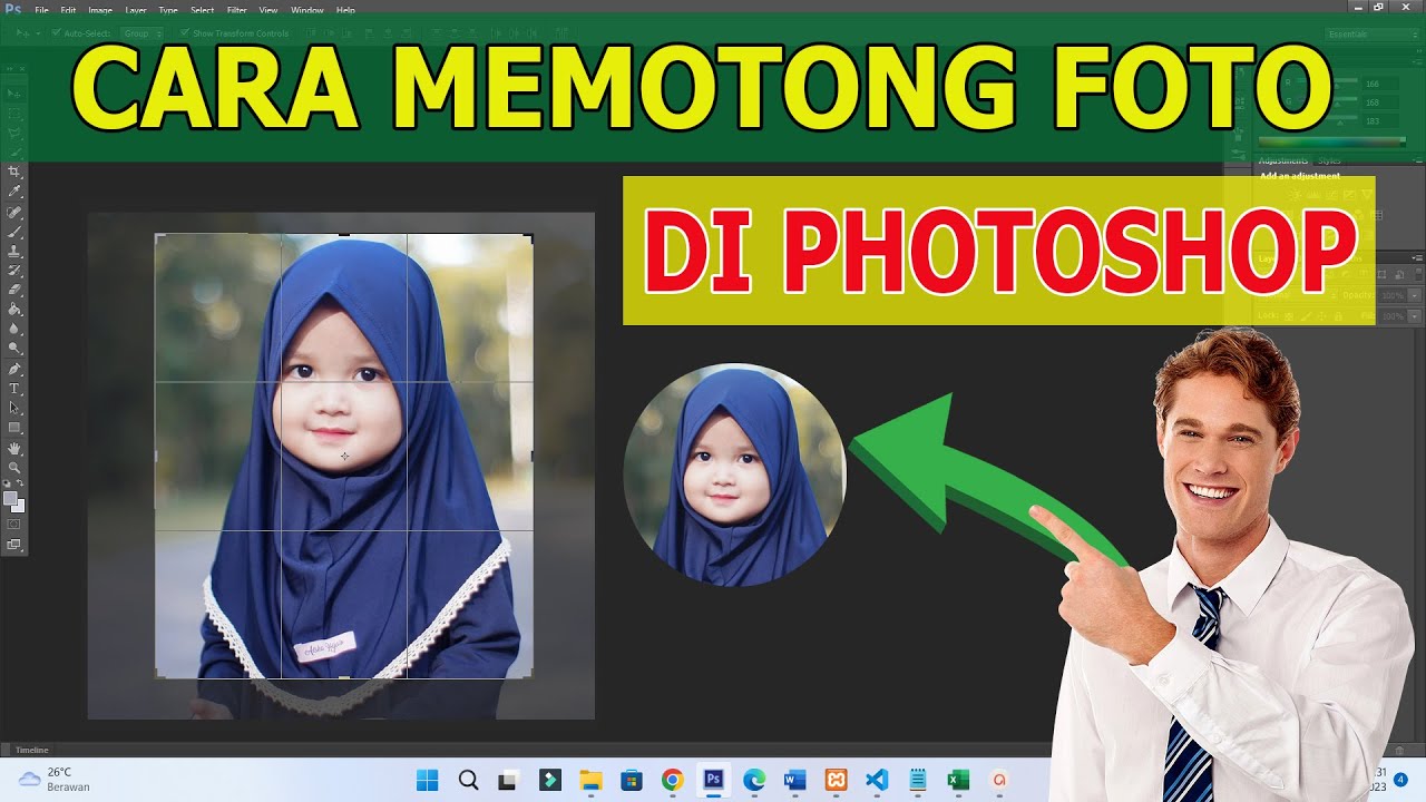 Cara memotong dan memindahkan gambar di Photoshop - YouTube
