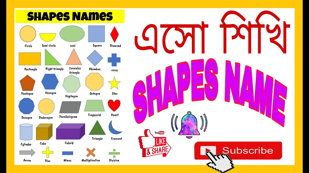 Shapes name # Shapes name in English and bengali # shapes # Geometric ...