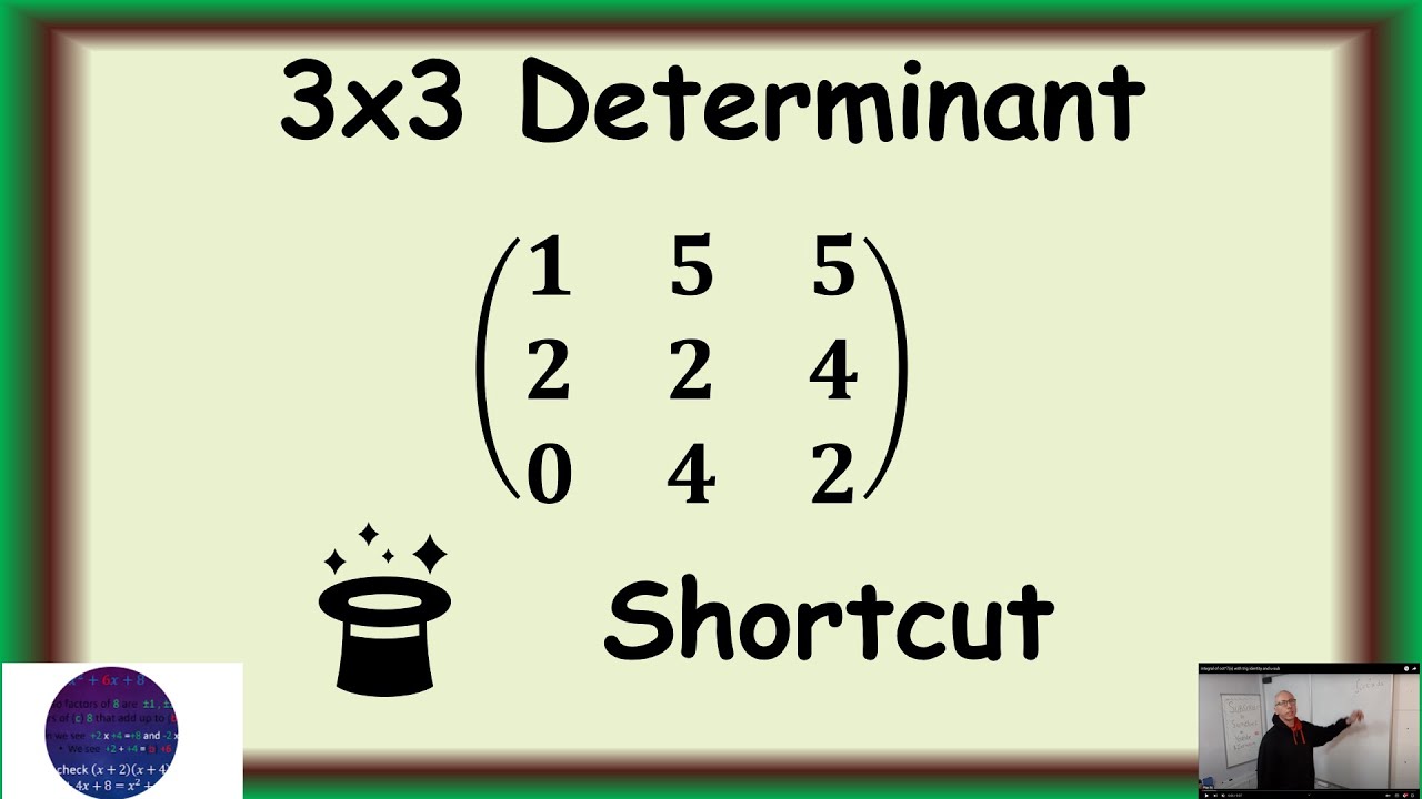 3x3 Matrix Determinant - YouTube
