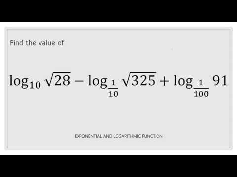 EP6. Logarithmic function log_10⁡√28−log_(1/10)⁡〖√325+log_(1/100)⁡91 ...
