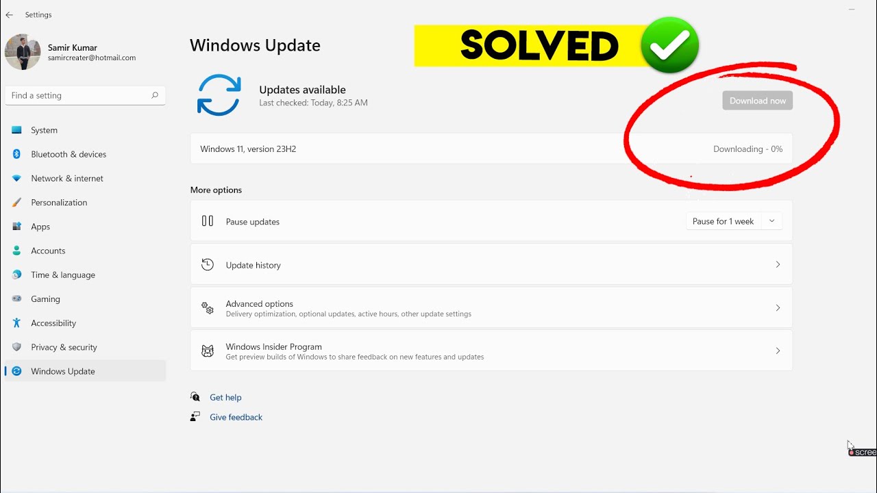 Fix Windows Update Downloading stuck at 0% - YouTube