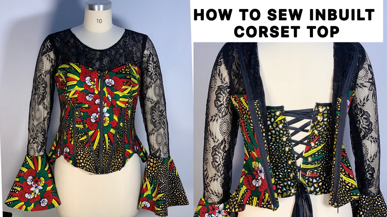 HOW TO SEW A CORSET TOP WITH YOKE || how to make a corset dress - YouTube