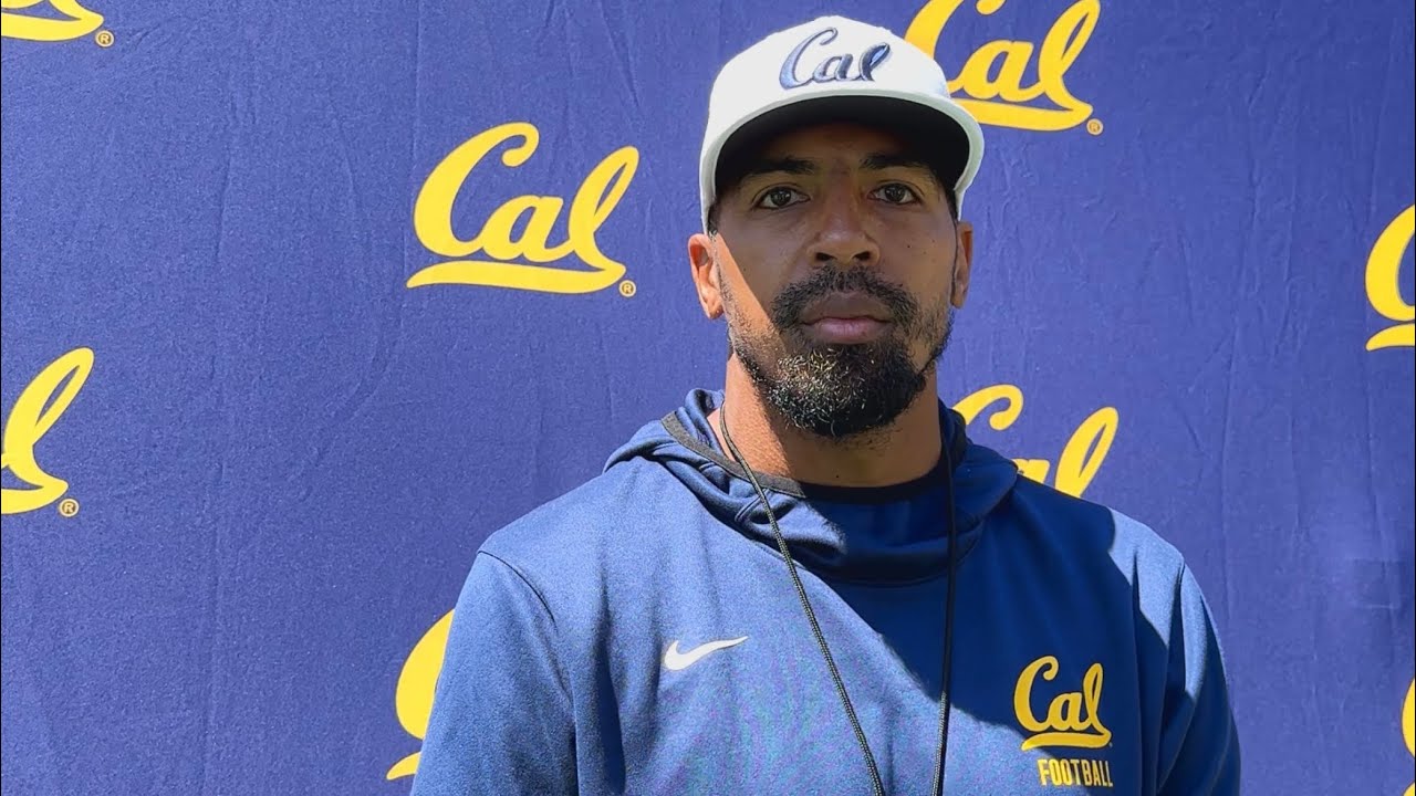 WR coach Burl Toler III talks after Day 6 of Cal training camp - YouTube