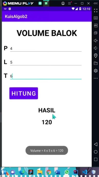 Aplikasi Menghitung Volume Balok Sederhana #coding #android # ...